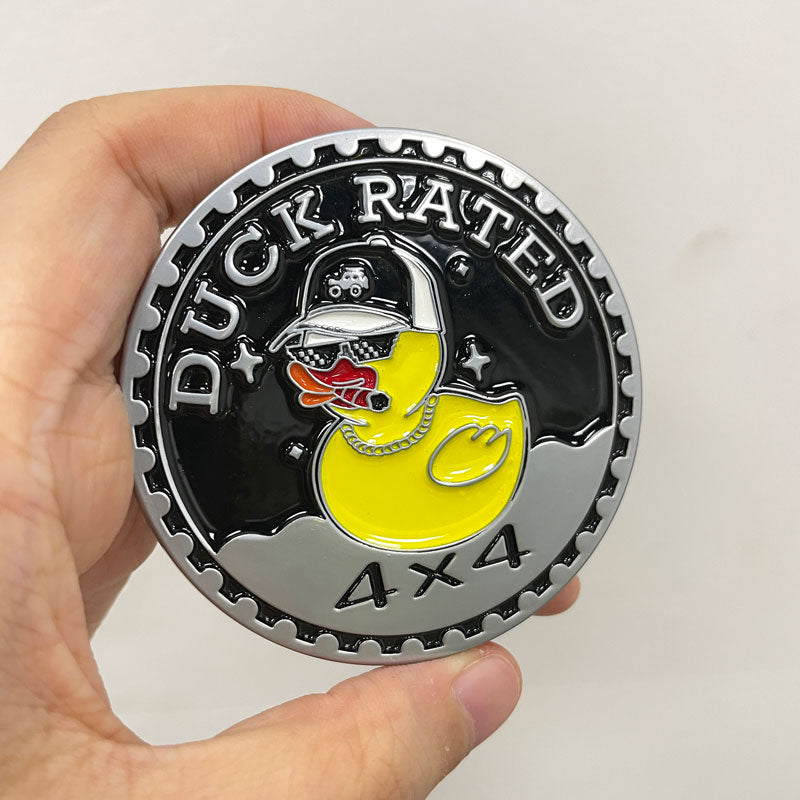 Funny Duck Rated 4X4 Metal Badge – Badgeslide