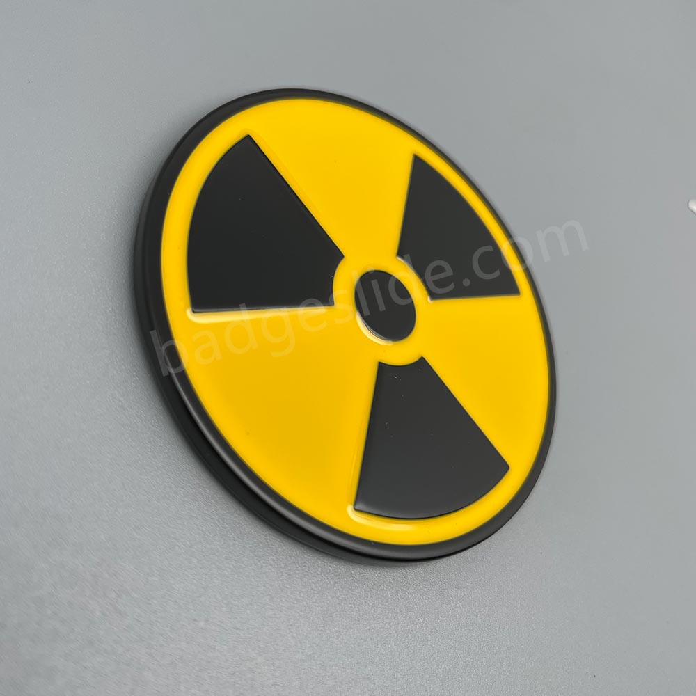 Nuclear Radiation Symbol Metal Car Badge – Badgeslide