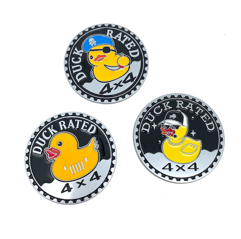 Funny Duck Rated 4X4 Metal Badge – Badgeslide