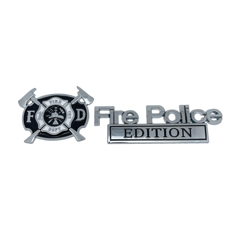 FD Fire Police Metal Emblem Solid Badge – Badgeslide