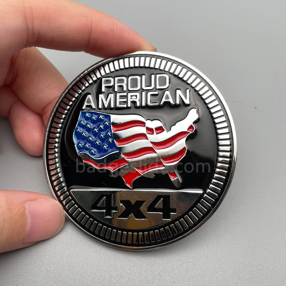 Proud American Rated Metal Badge – Badgeslide