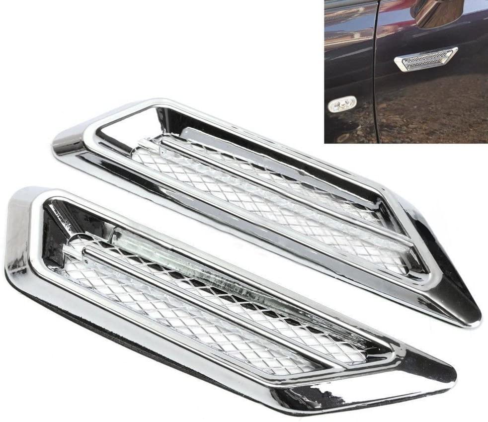 Universal Car Air Flow Chrome Fender Side Vent Decor Sticker – Badgeslide