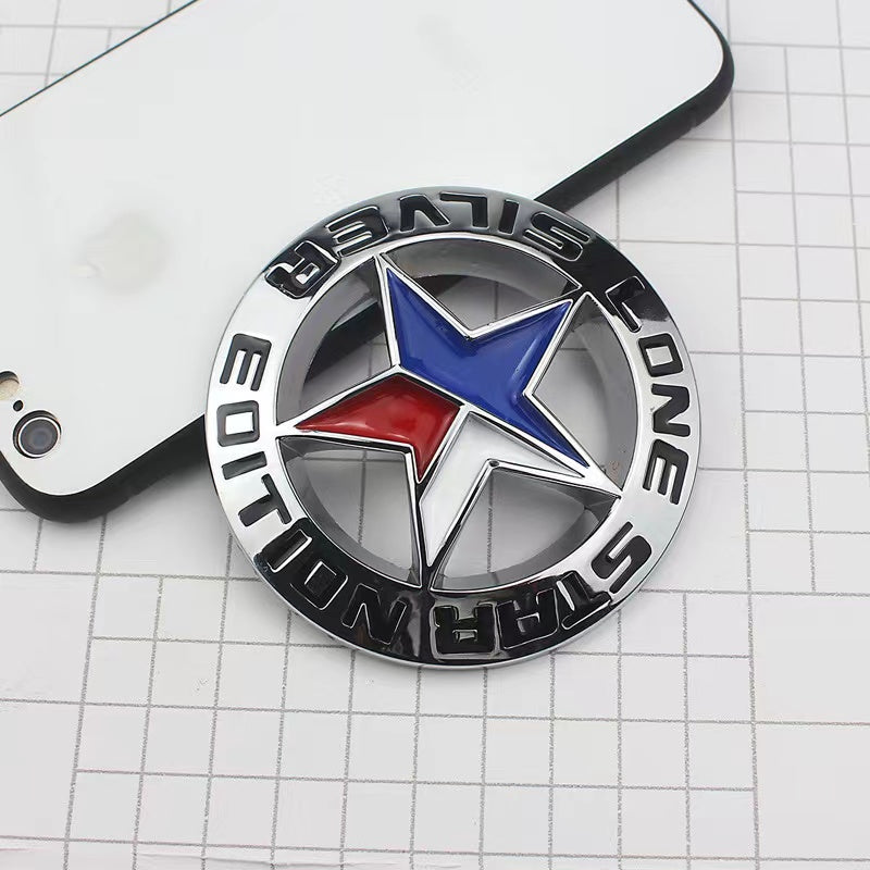 LONE STAR Silver Edition Car Emblem Metal Badge – Badgeslide