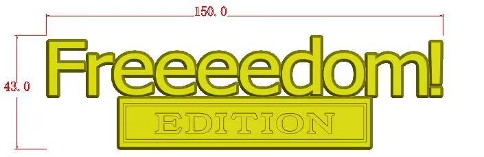 Freeeedom! Emblem Fender Badge-Custom-2pcs(Chrome/Black) – Badgeslide