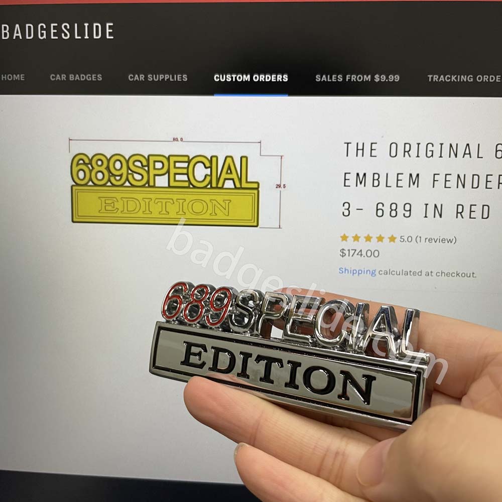 The Original 689 SPECIAL Emblem Fender Badge-Custom-3- 689 in red ...