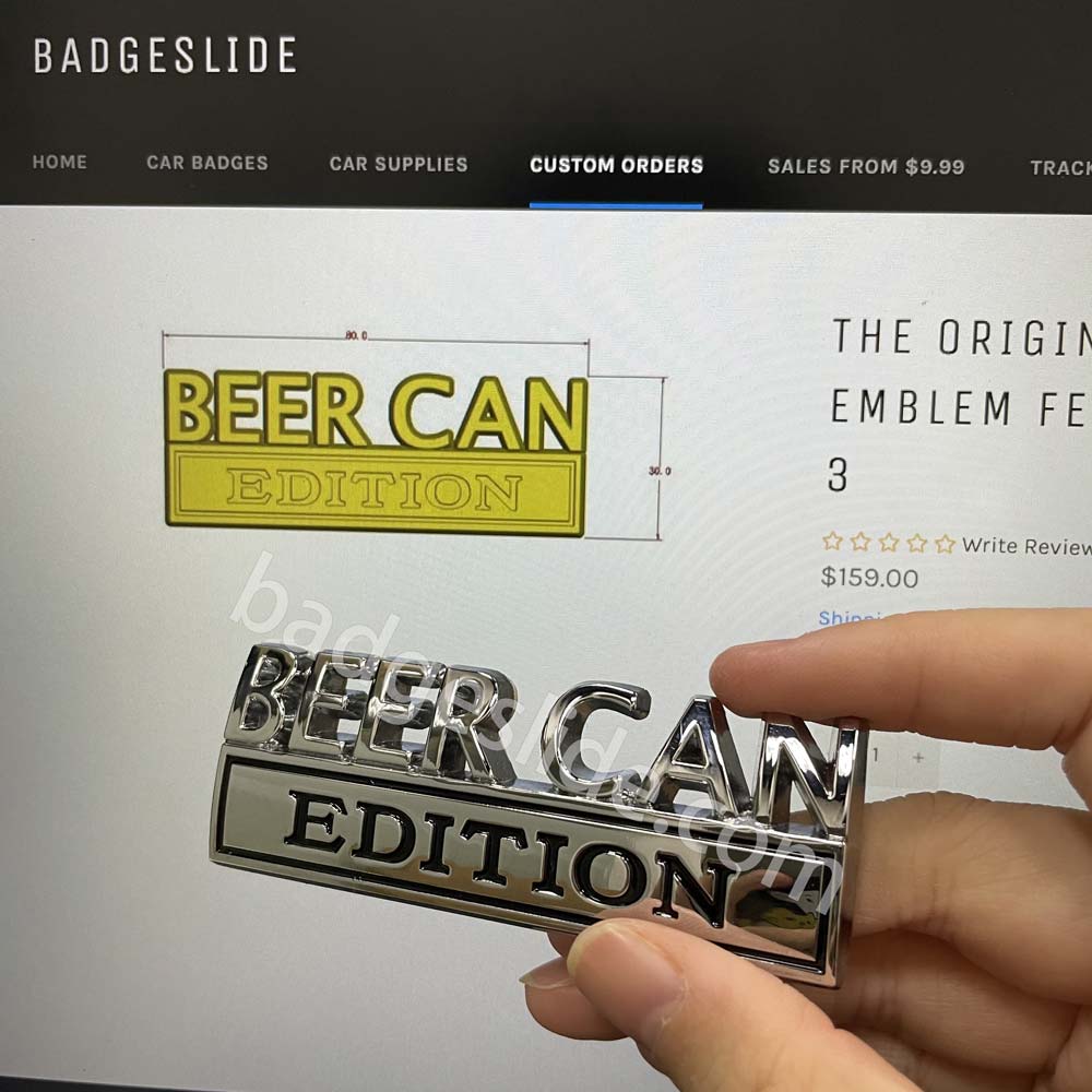 The Original Beer Can Edition Emblem Fender Badge-Custom-3 – Badgeslide