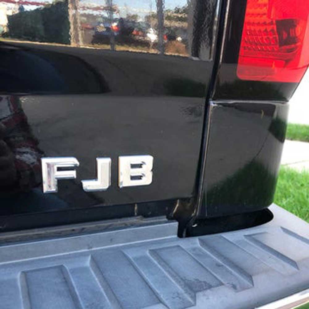 Big Size FJB 3D Raised Letters Car Emblem Badge – Badgeslide