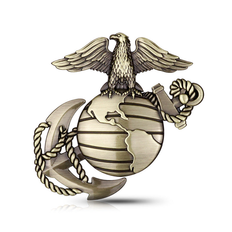 Marine Eagle Globe and Anchor Metal Emblem Car Badge – Badgeslide