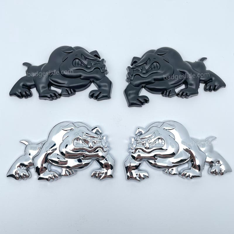 1 pair Bulldog Devil Dog Car Badge Metal Emblem – Badgeslide