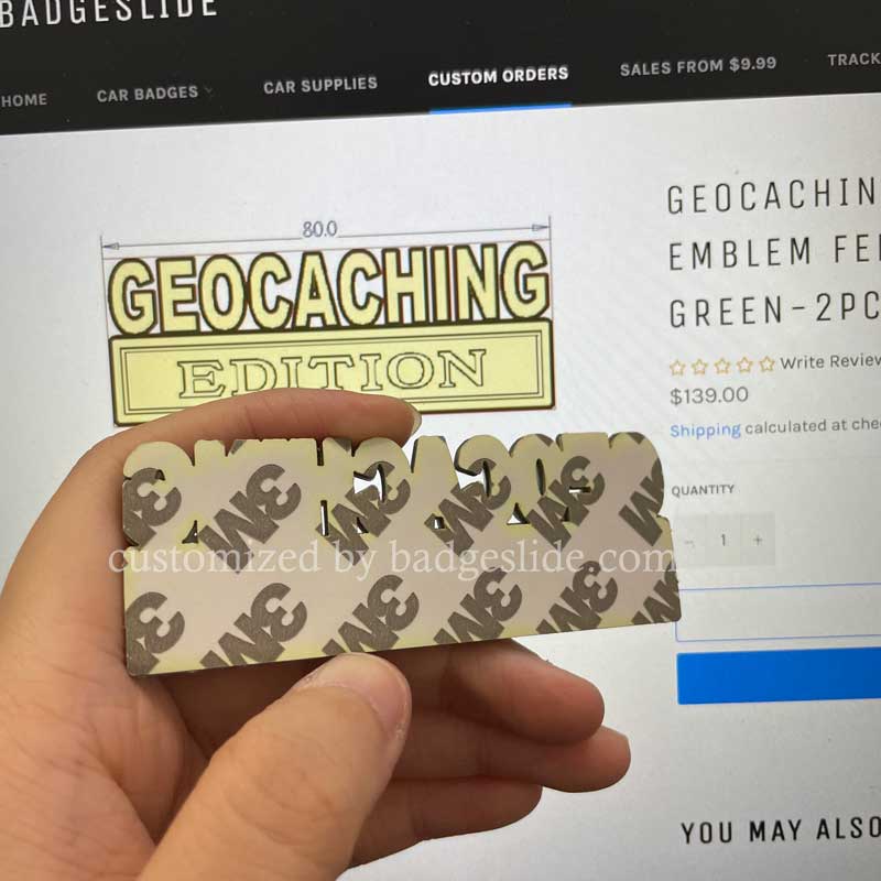 GEOCACHING EDITION Metal Emblem Fender Badge-Dark-Green-2pcs – Badgeslide