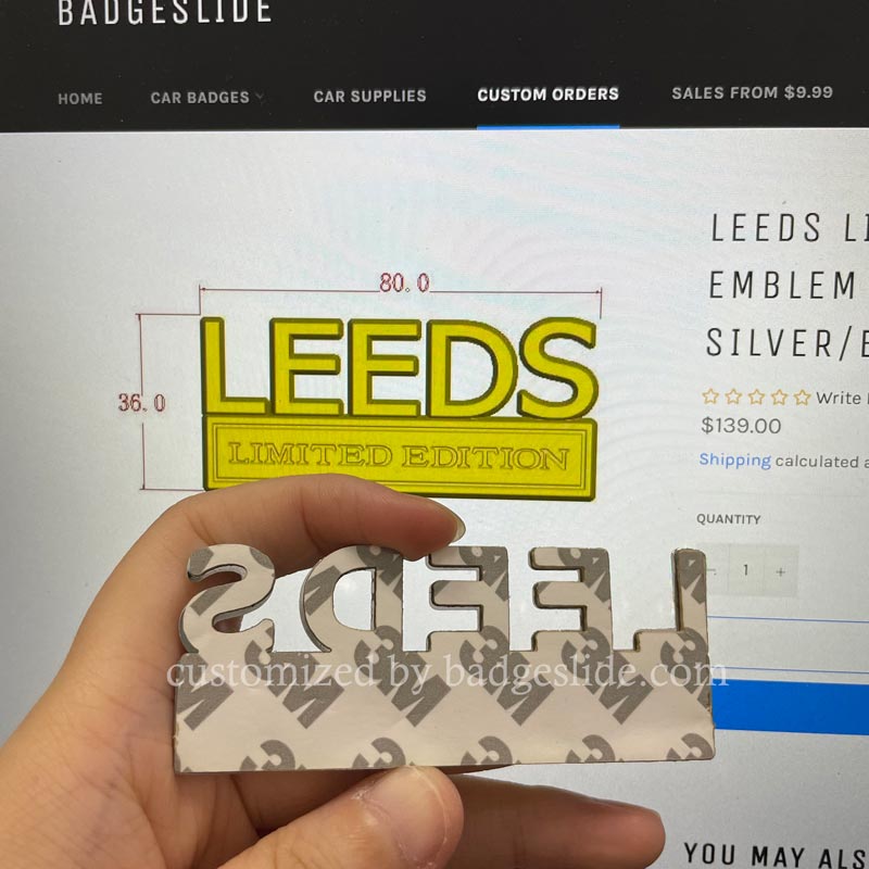 LEEDS LIMITED EDITION Metal Emblem Fender Badge-Silver/Blue-2pcs ...