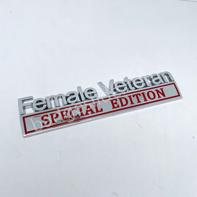 Female Veteran Special Edition Metal Emblem Car Badge – Badgeslide