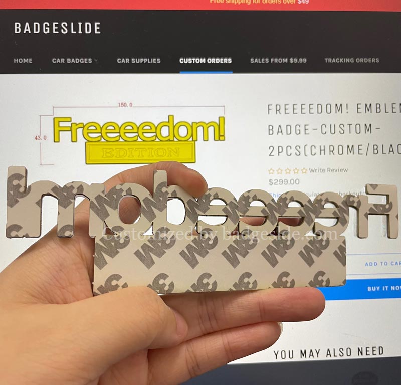 Freeeedom! Emblem Fender Badge-Custom-2pcs(Chrome/Black) – Badgeslide