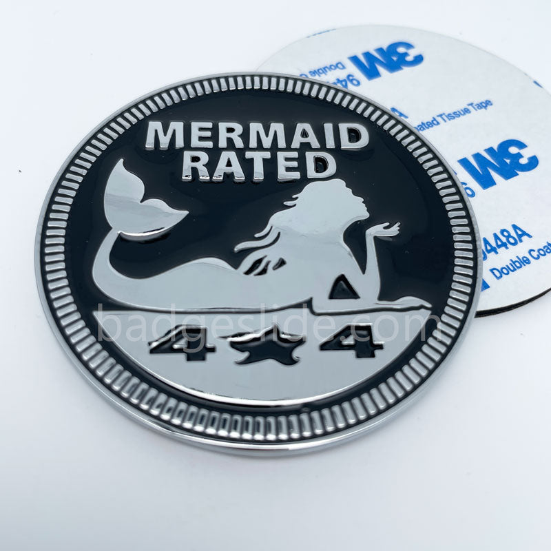 Mermaid Rated 4x4 Emblem | 3D Metal Badge for Jeep, SUV & Beach Rigs ...