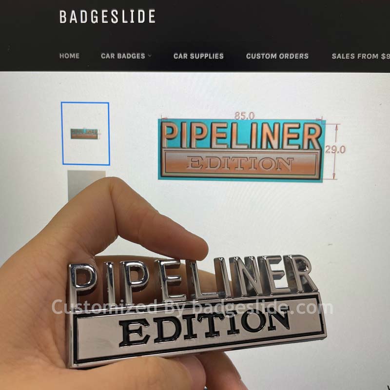 PIPELINER EDITION Emblem Fender Badge-Chrome/black-4pcs – Badgeslide