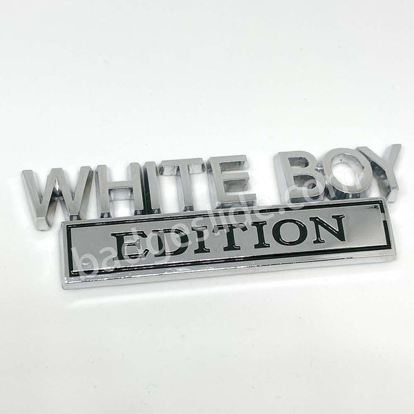 2 Pack WHITE BOY Edition Metal Badge – Badgeslide