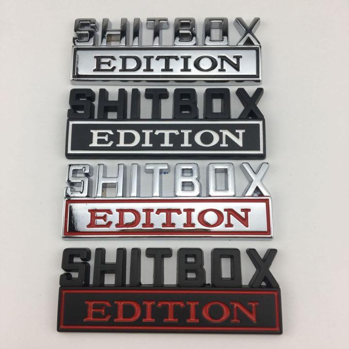 2 PCS ShitBox Edition Car Metal Badge – Badgeslide