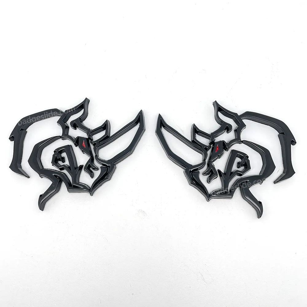 Unique Logo Custom Car Emblem Metal Car Badge-Gloss-Black-2sets ...