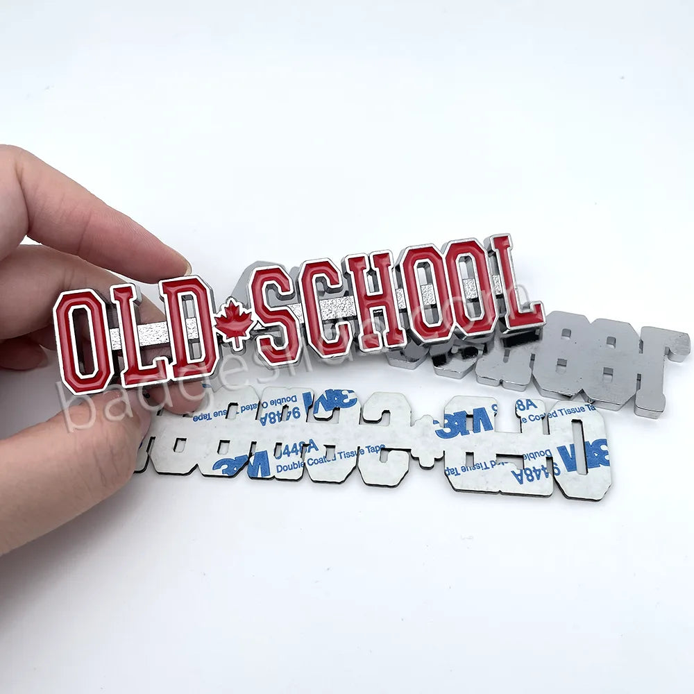 OLD SCHOOL Maple Leaf Metal Emblem Car Badge – Badgeslide