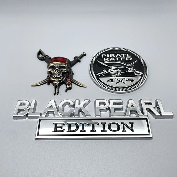 Pirate Set of 3 Metal Car Emblem Fender Badge for pirate lovers ...
